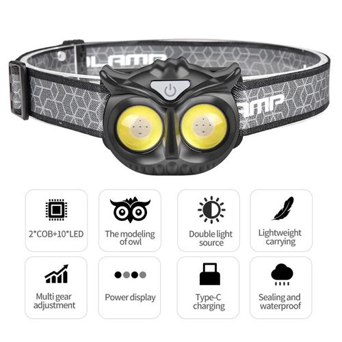 Налобний ліхтар Police WT208-2COB (white+red)